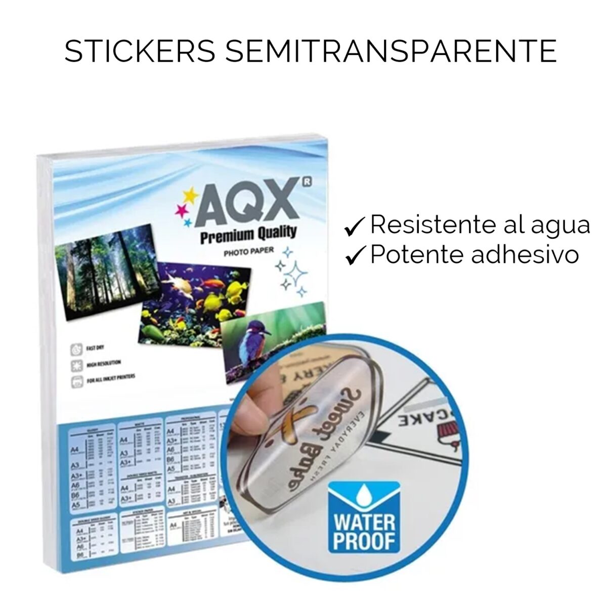 Filmina Semitransparente Adhesivo Aqx Tech x 20 h – Insumos Abraham