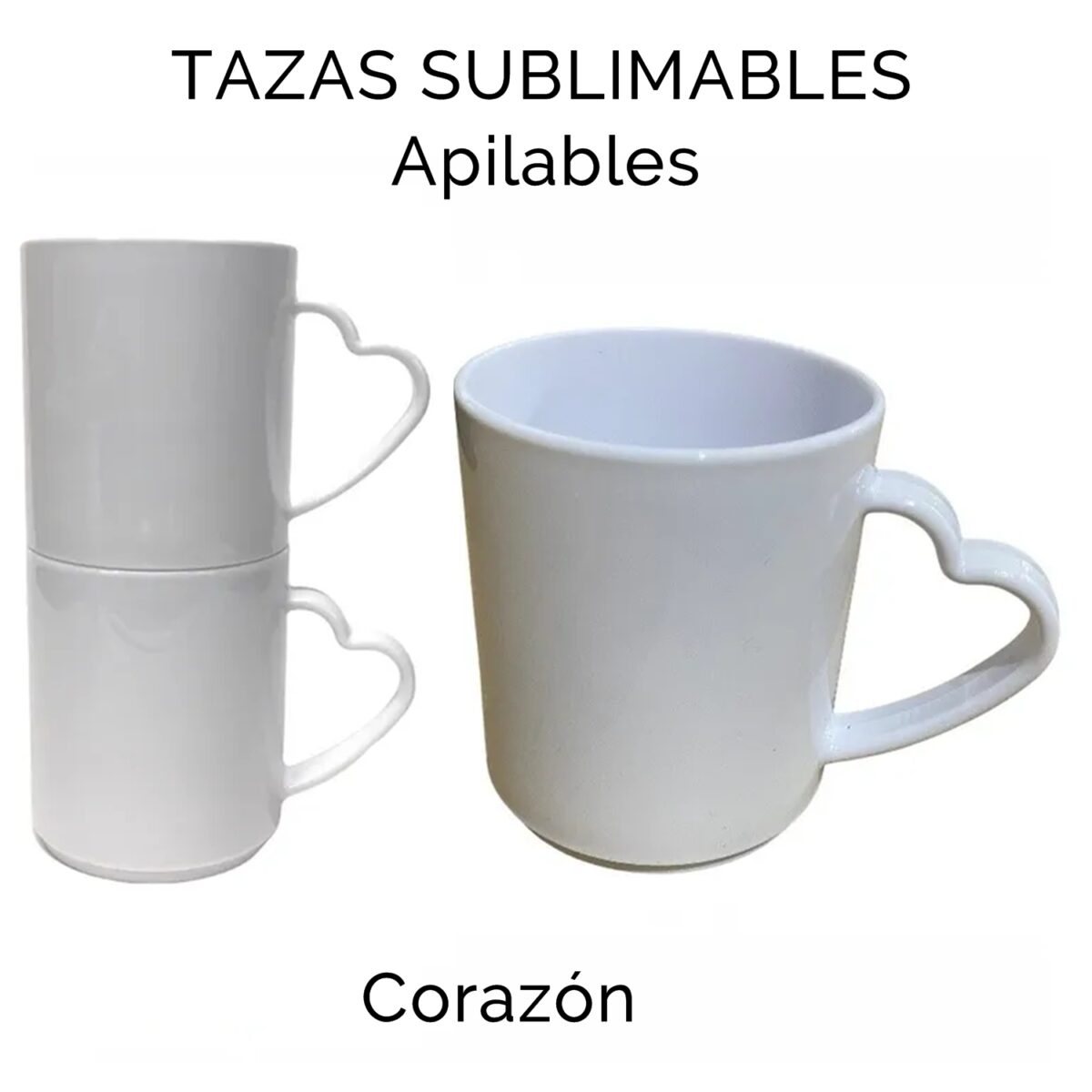 Taza Sublimable Plastica Apilable Corazon – Insumos Abraham