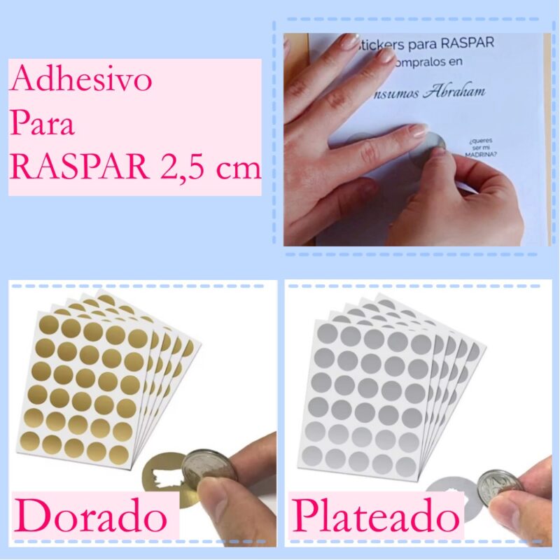 Stickers para RASPAR 2,5 cm Oro x 30 unid – Insumos Abraham